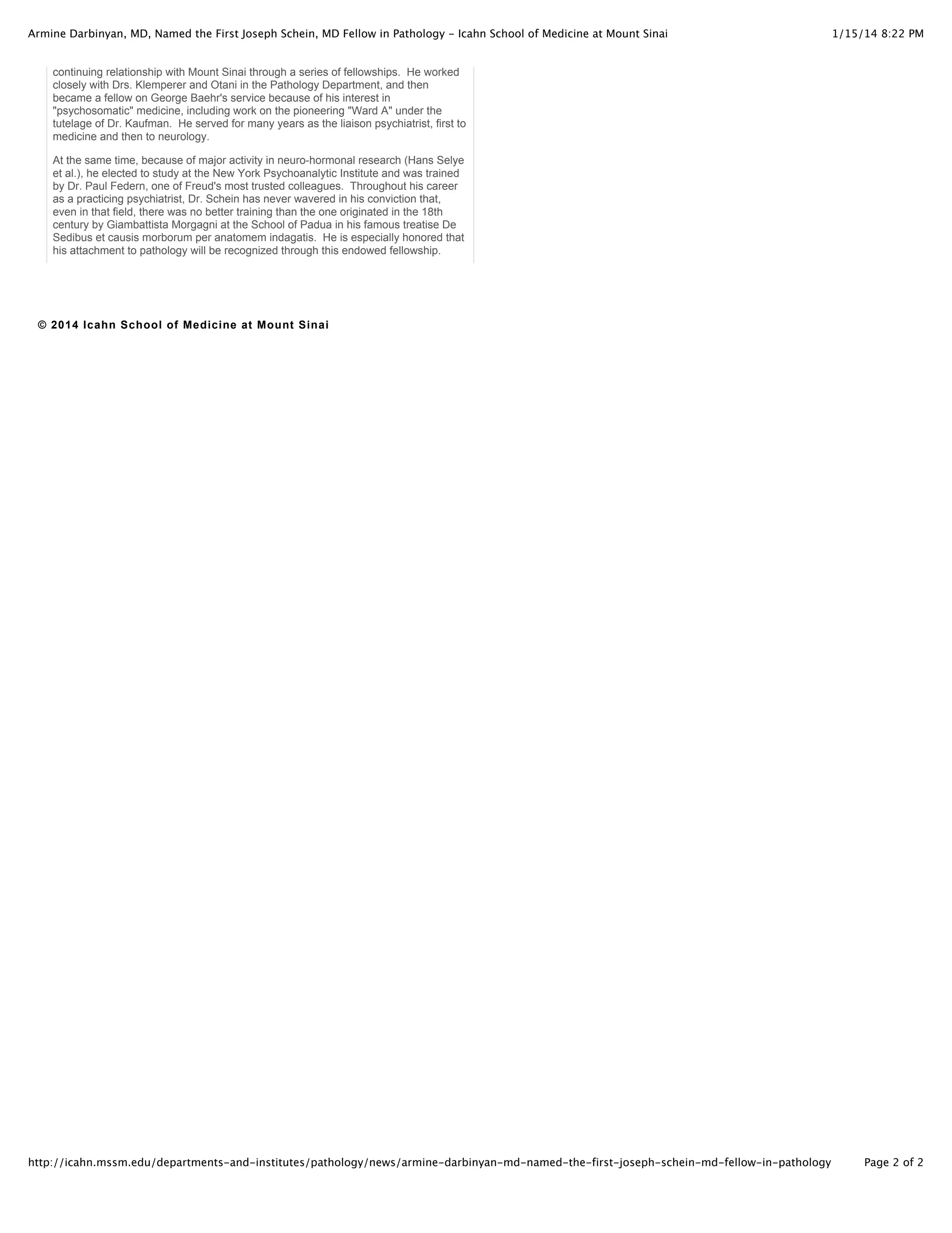 Armine Darbinyan, MD, Named the First Joseph Schein, MD Fellow in ...