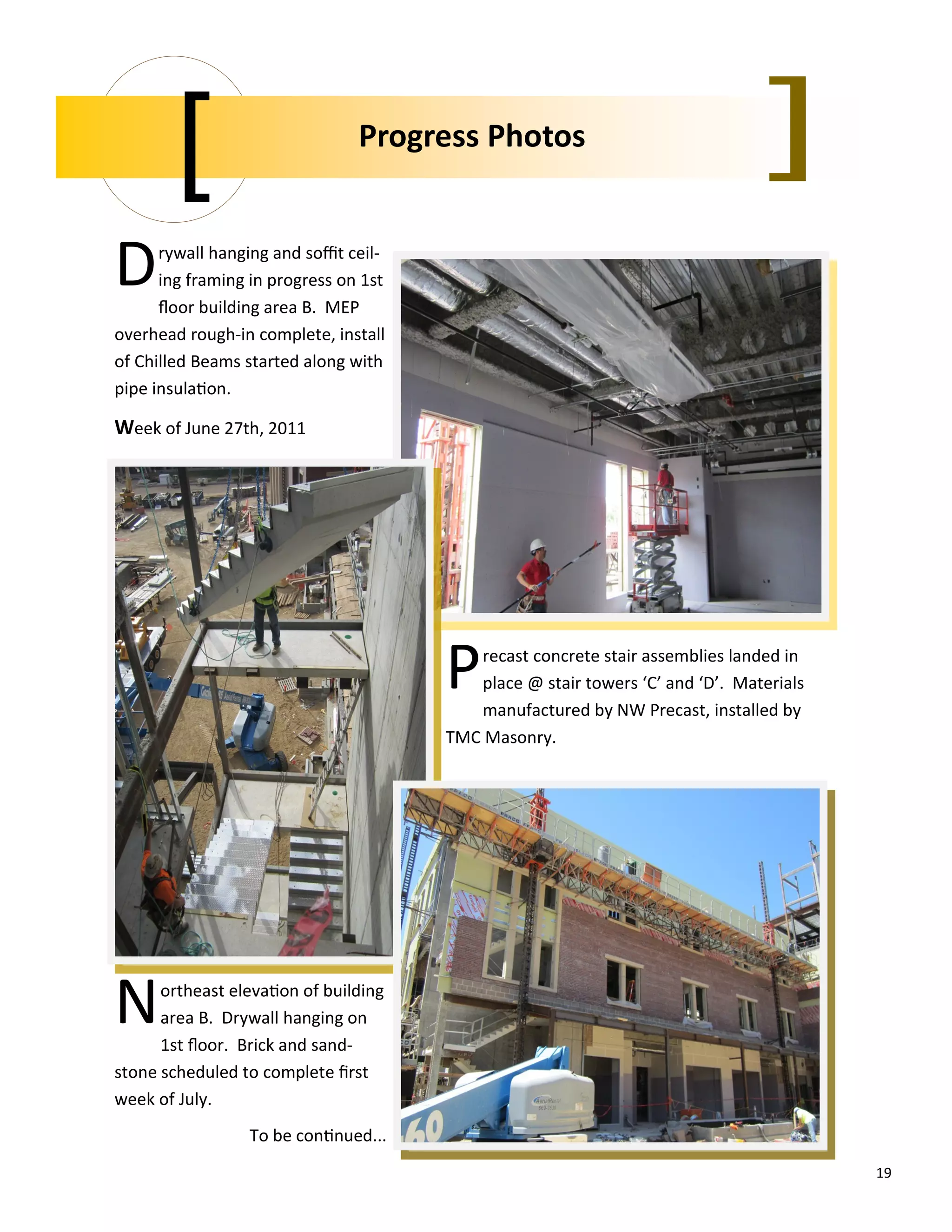 Construction Monthly Progress Report - June 2011 | PDF
