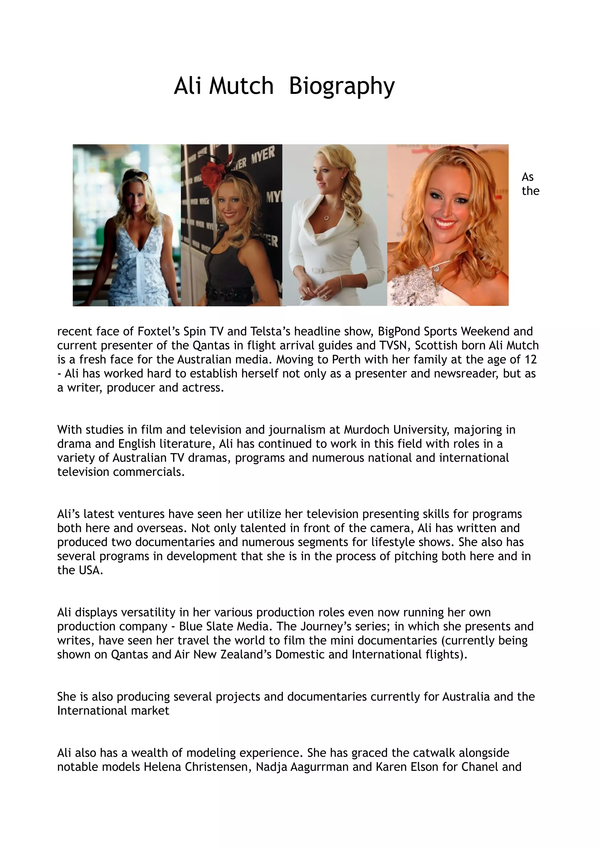Ali Mutch bio '14 | DOC