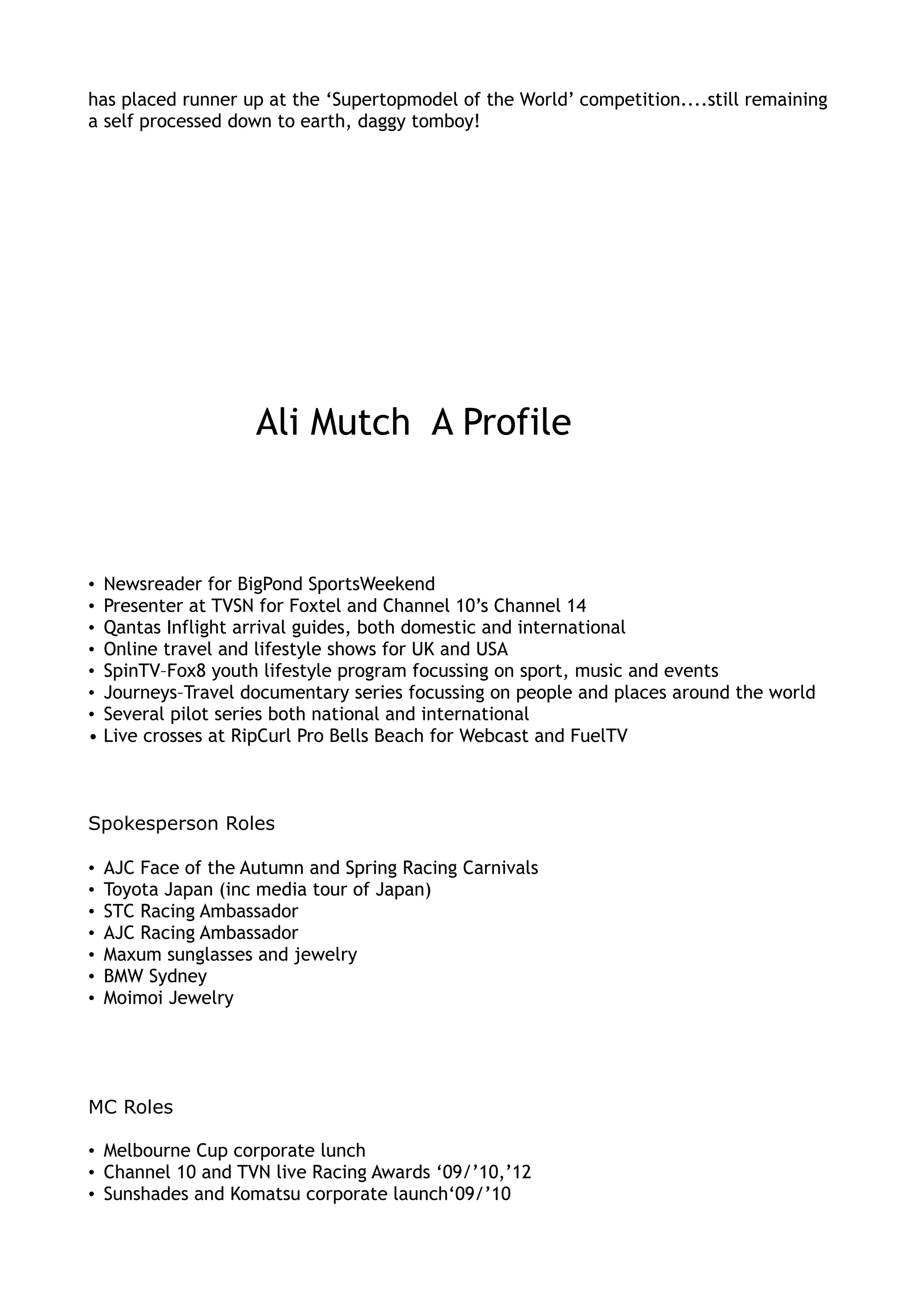Ali Mutch bio '14 | DOC