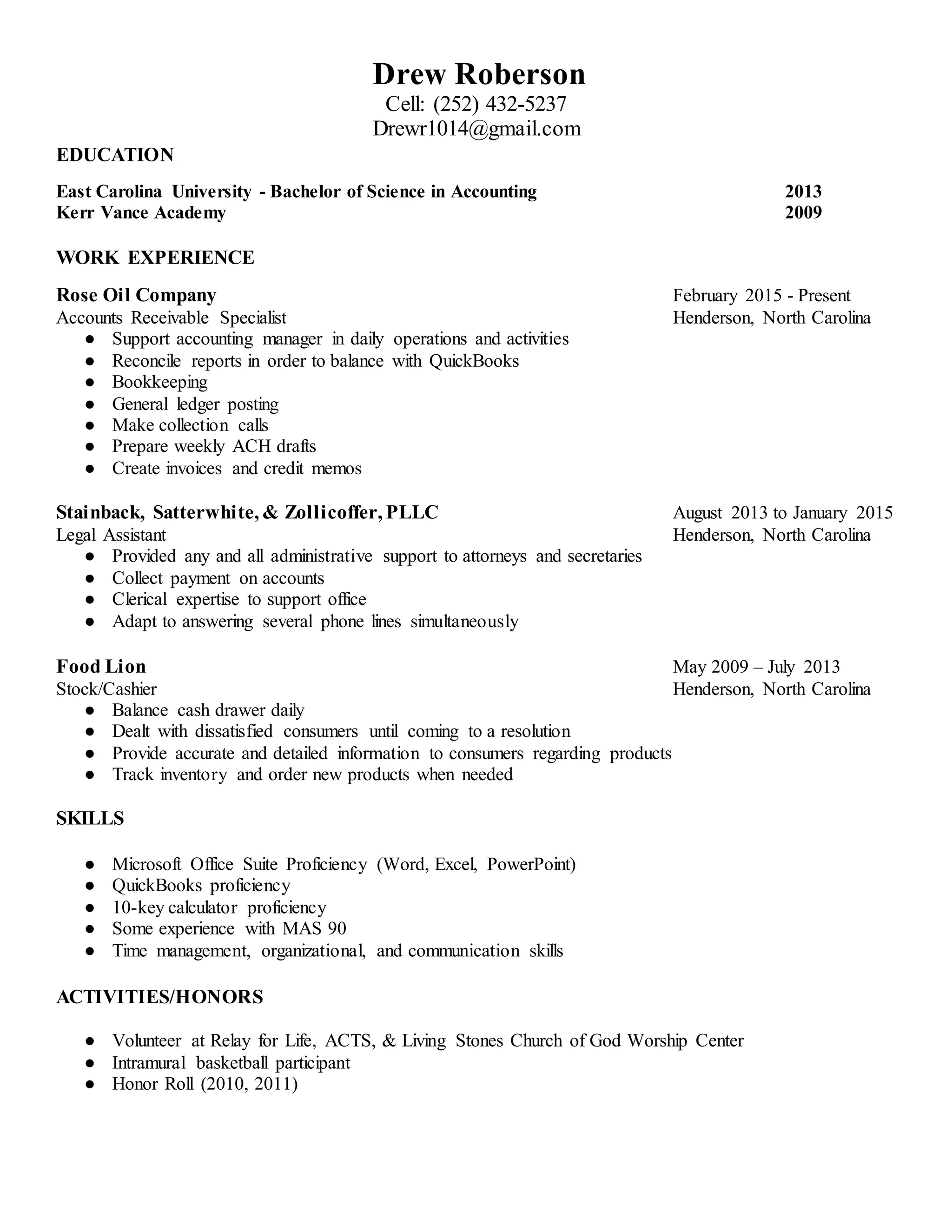 Accounting Resume | DOCX | Business | Business and Finance