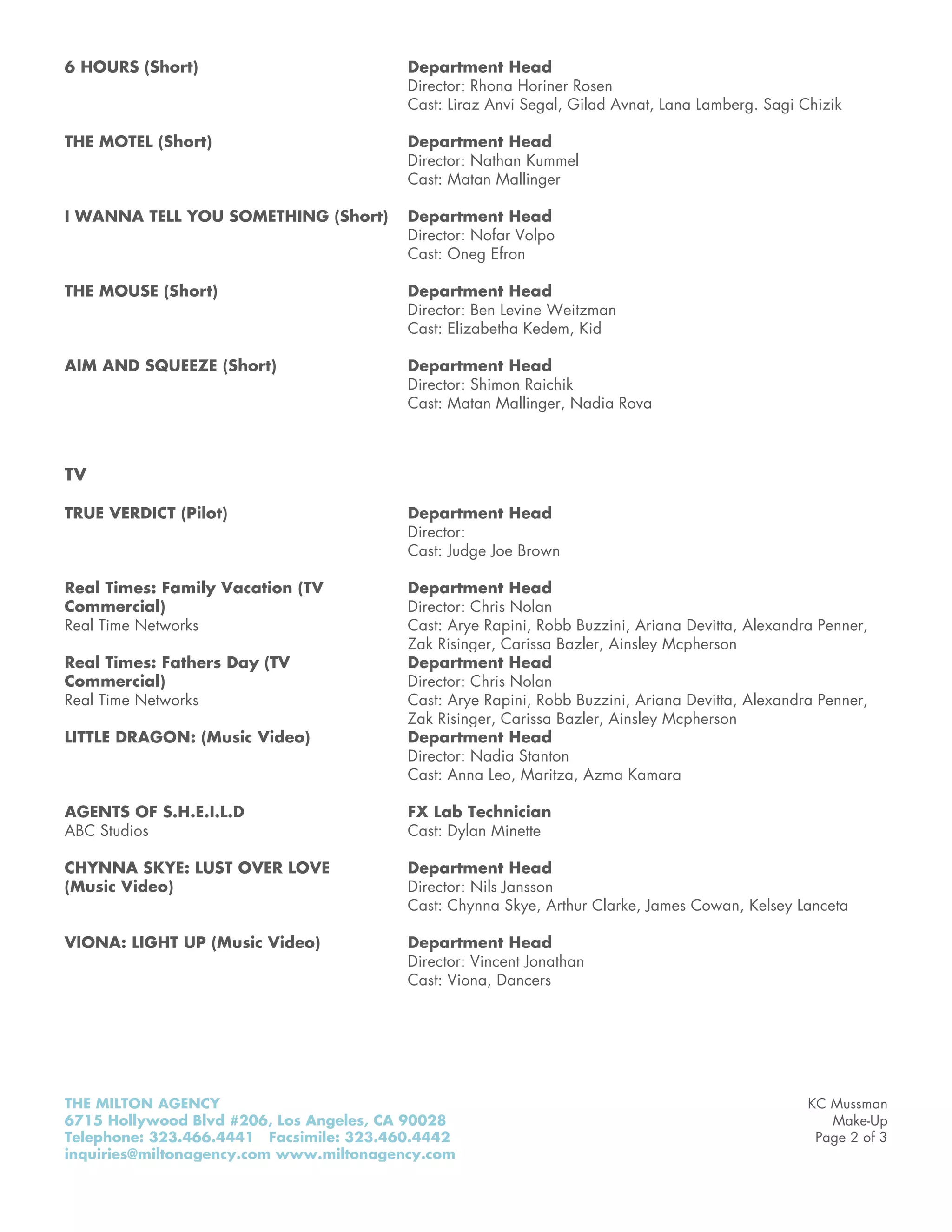 Mussman_KC | PDF | Television | Entertainment