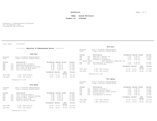 Unofficial Transcript UMD | PDF
