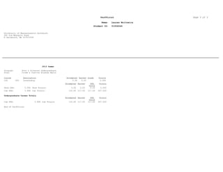 Unofficial Transcript UMD | PDF