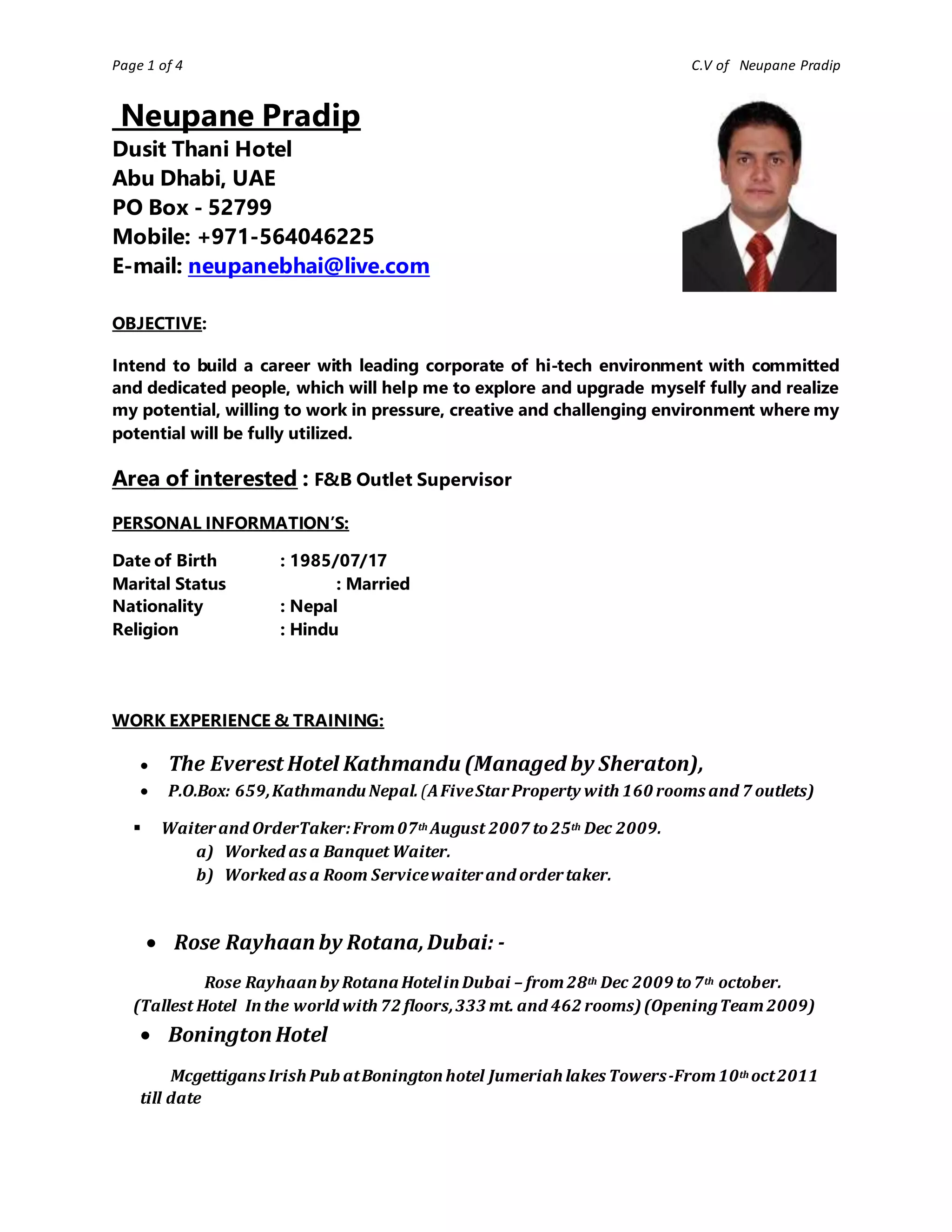 Pradip CV 1 | DOCX