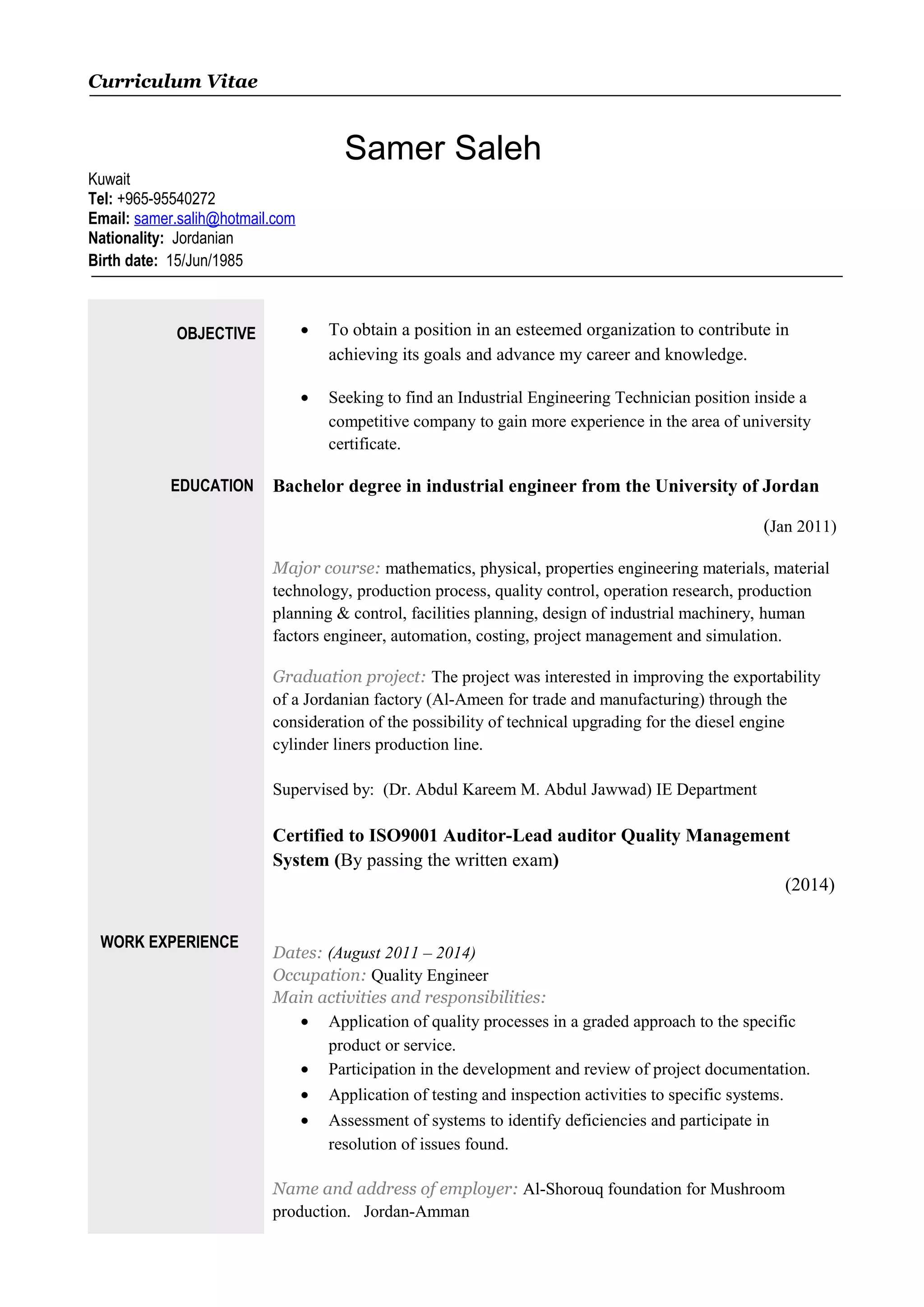 samer salih cv | DOC