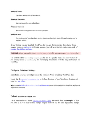 How to install wordpress on wampserver | DOCX | Databases | Computer ...