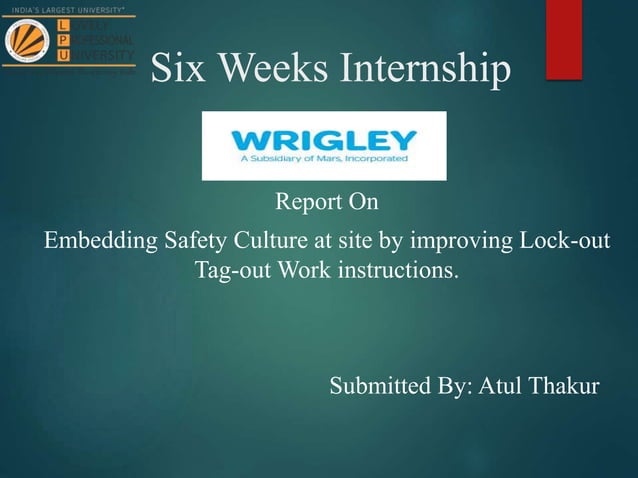 Six Weeks Internship | PPT