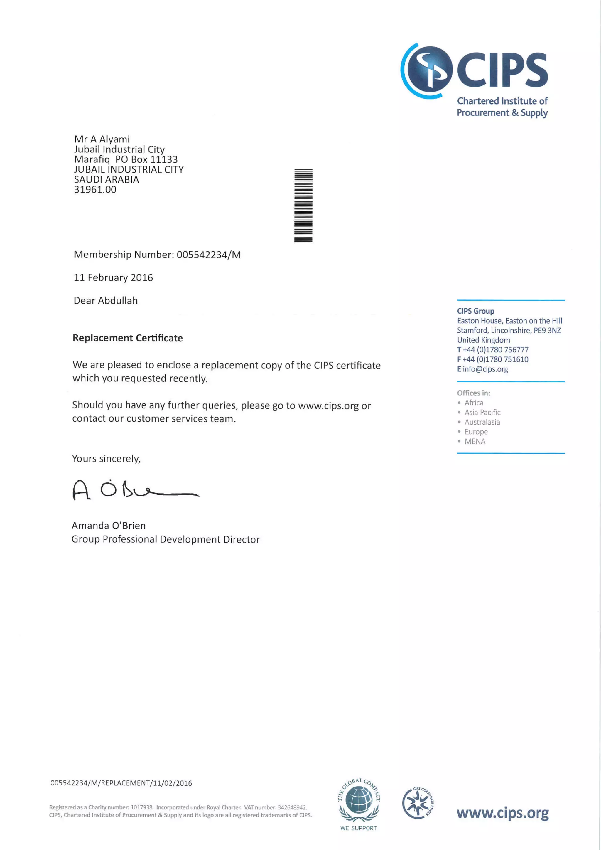 CIPS Diploma Letter | PDF