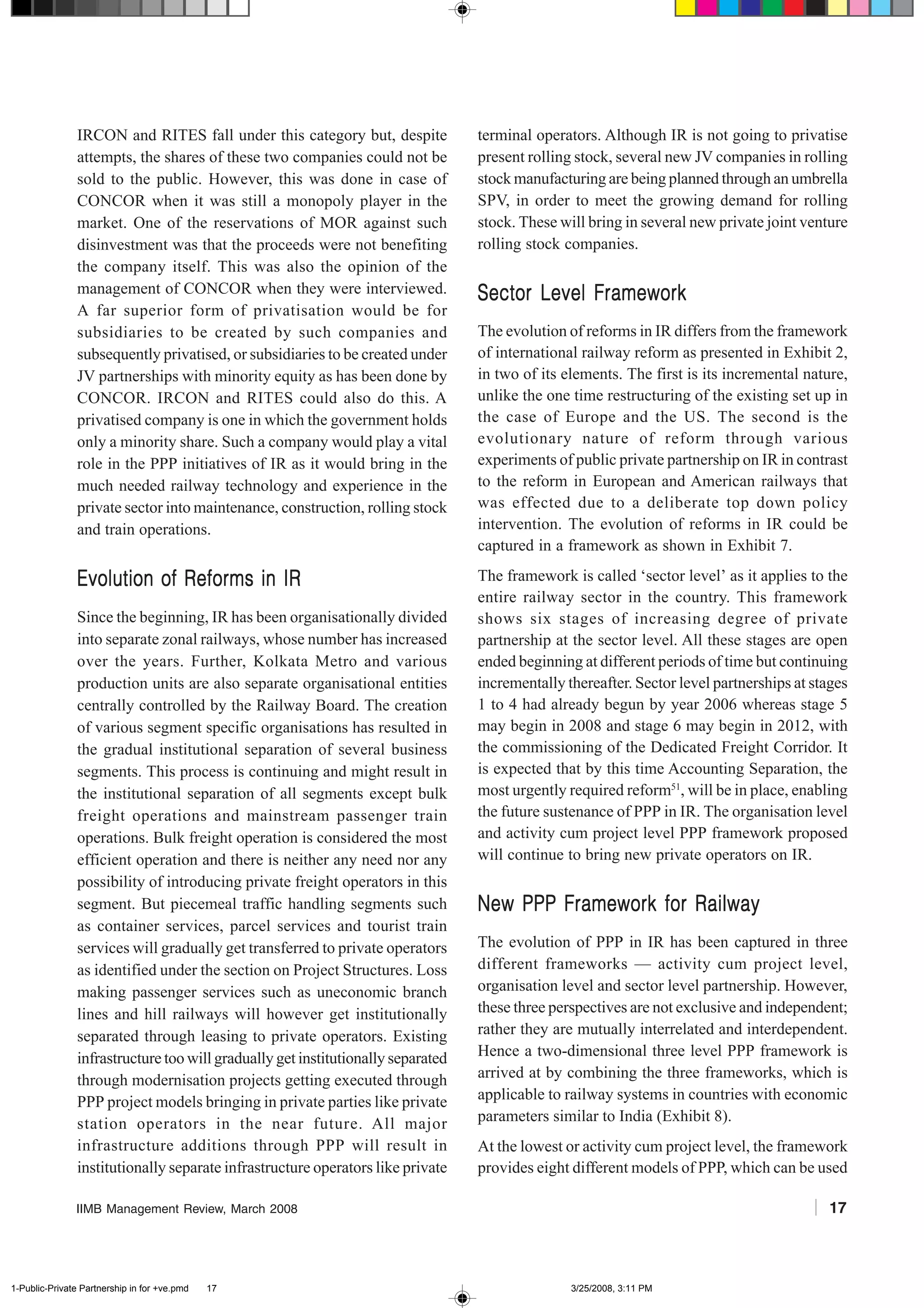 Public Private Partnership in Railways - A New Approach_IMR March 2008 ...