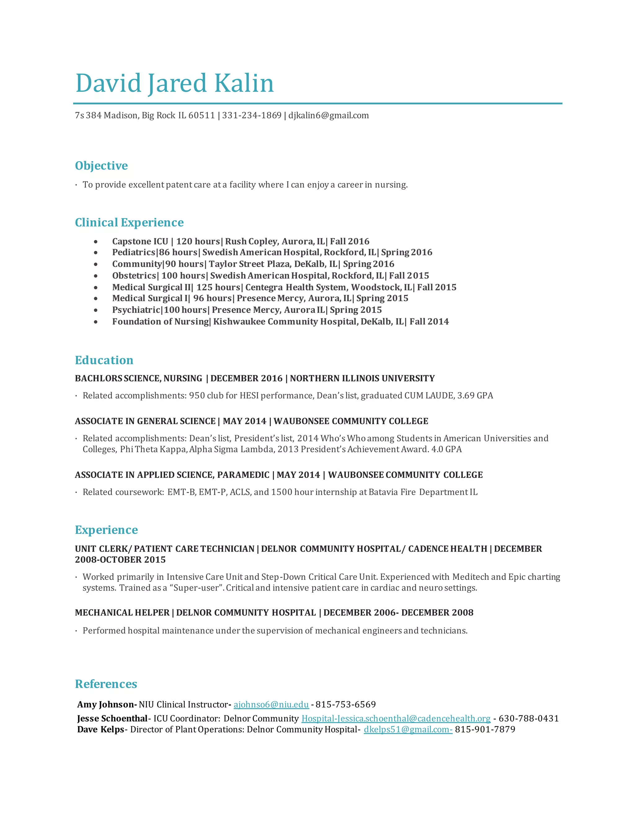 David Jared Kalin updated resume no cover letter | DOCX