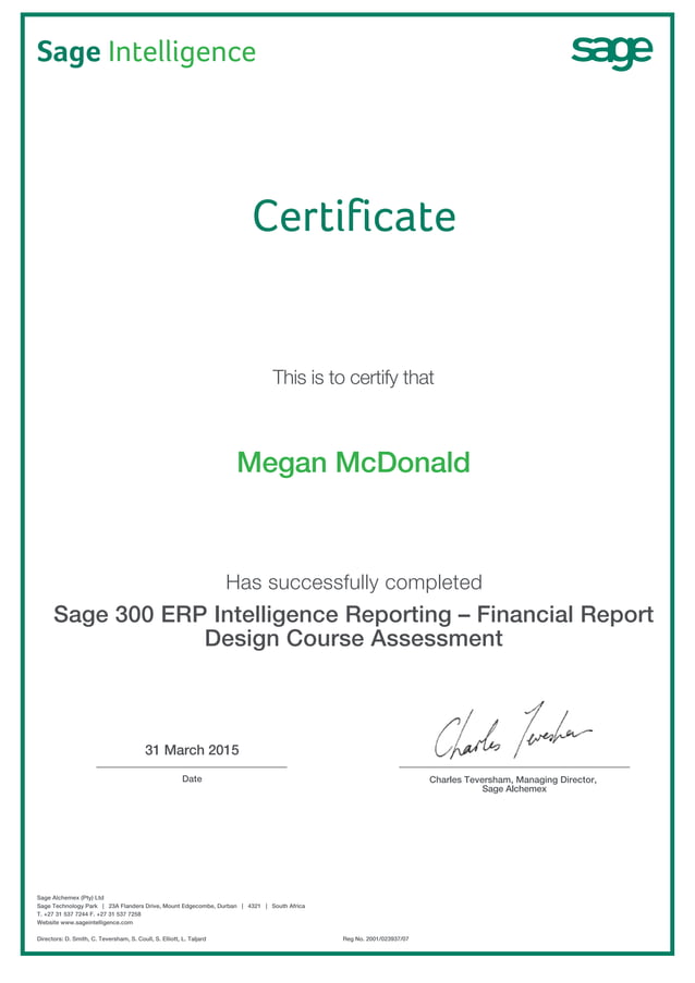 Sage Intelligence Reporting - 300ERP Financial Report Design | PDF