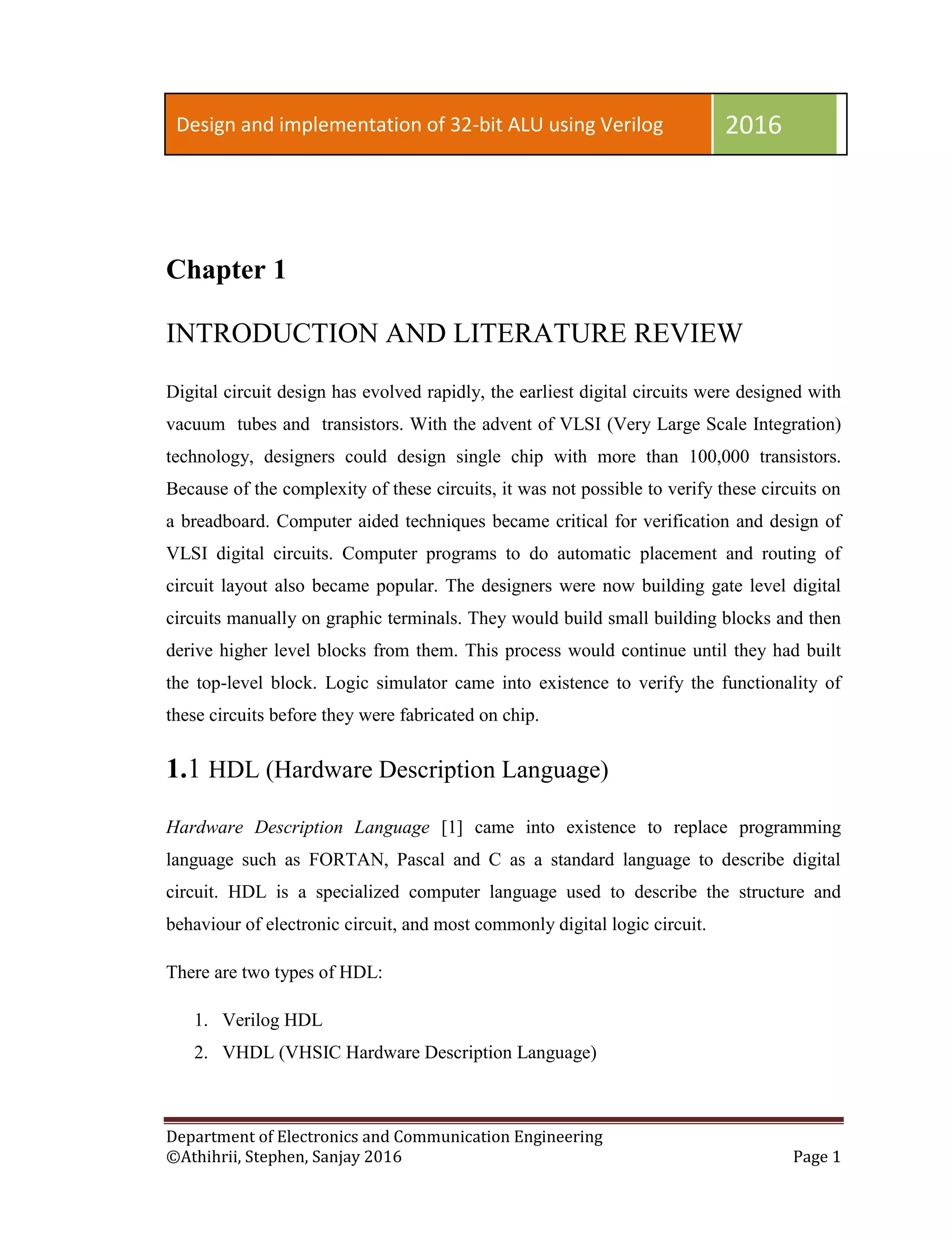 Design And Implementation Of 32 Bit Alu Using Verilog Pdf 