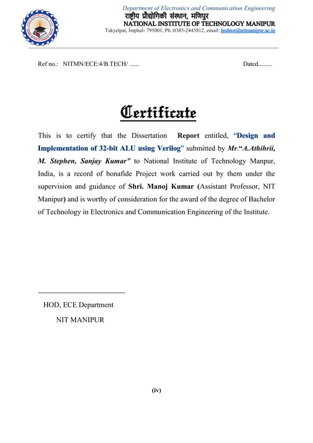 Design and implementation of 32 bit alu using verilog | PDF