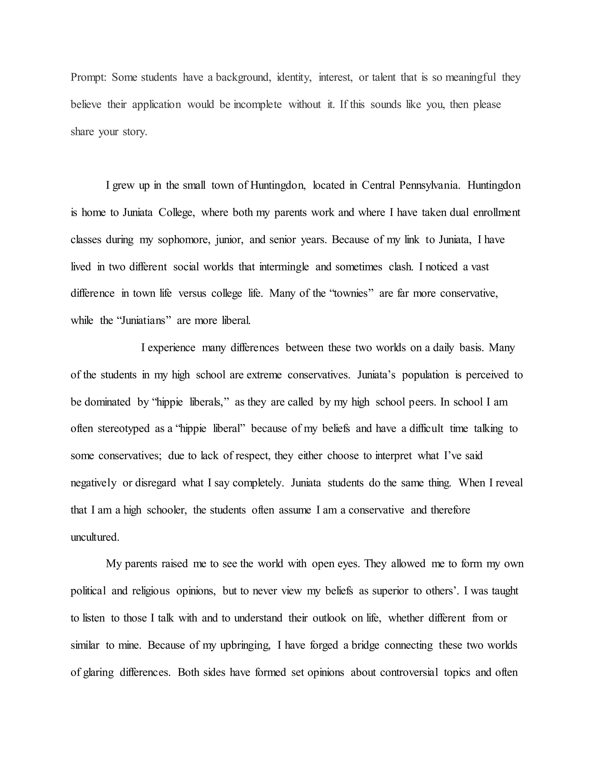 Common Application essay | DOCX