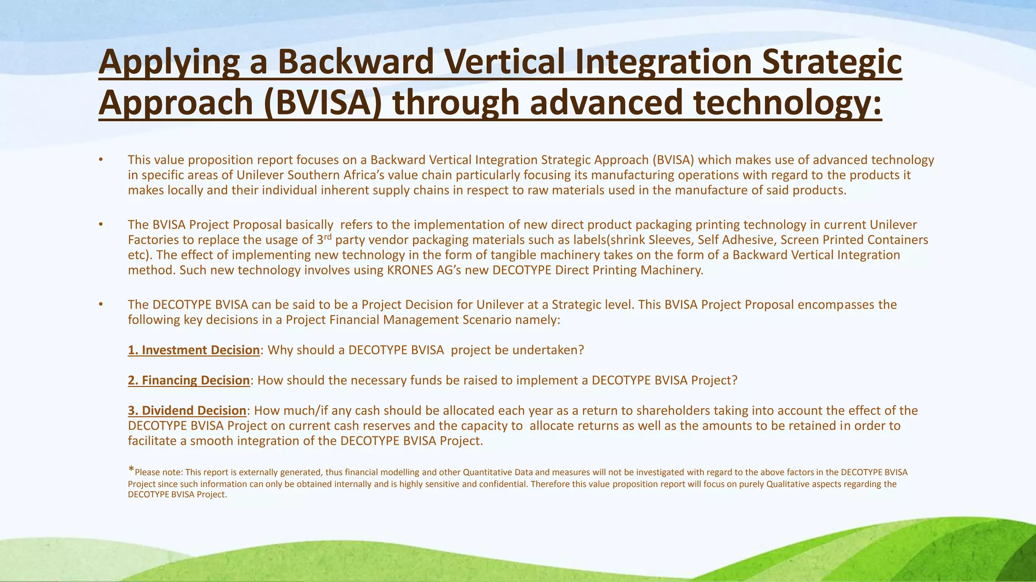 Extract of Unilever Value Proposition Report | PDF
