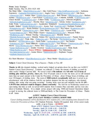 Career Closet Giveaway Was a Success | DOCX | College Education | Education