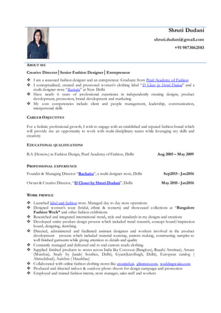 Shruti Dudani- Resume | PDF