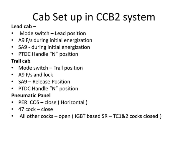 E70 CCB2 Brake system for WAG 9 Locomotive.pptx | Auto Type | Automotive