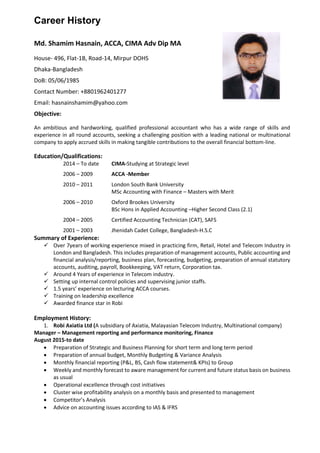 CV_Shamim Hasnain | PDF