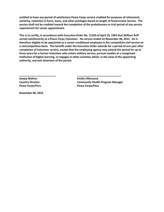 Peace Corps Description of Service | DOC