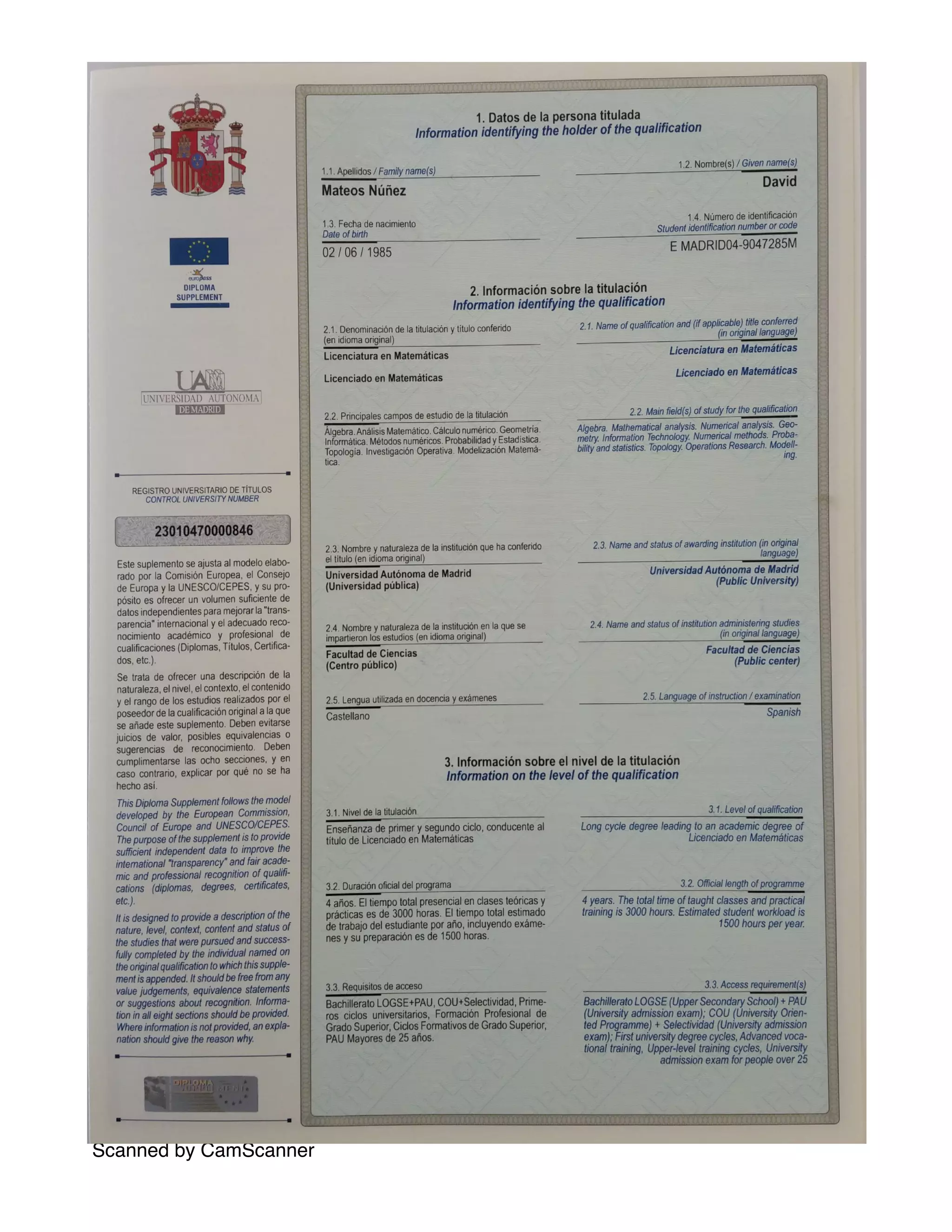 Bachelor_European_Transcript | PDF