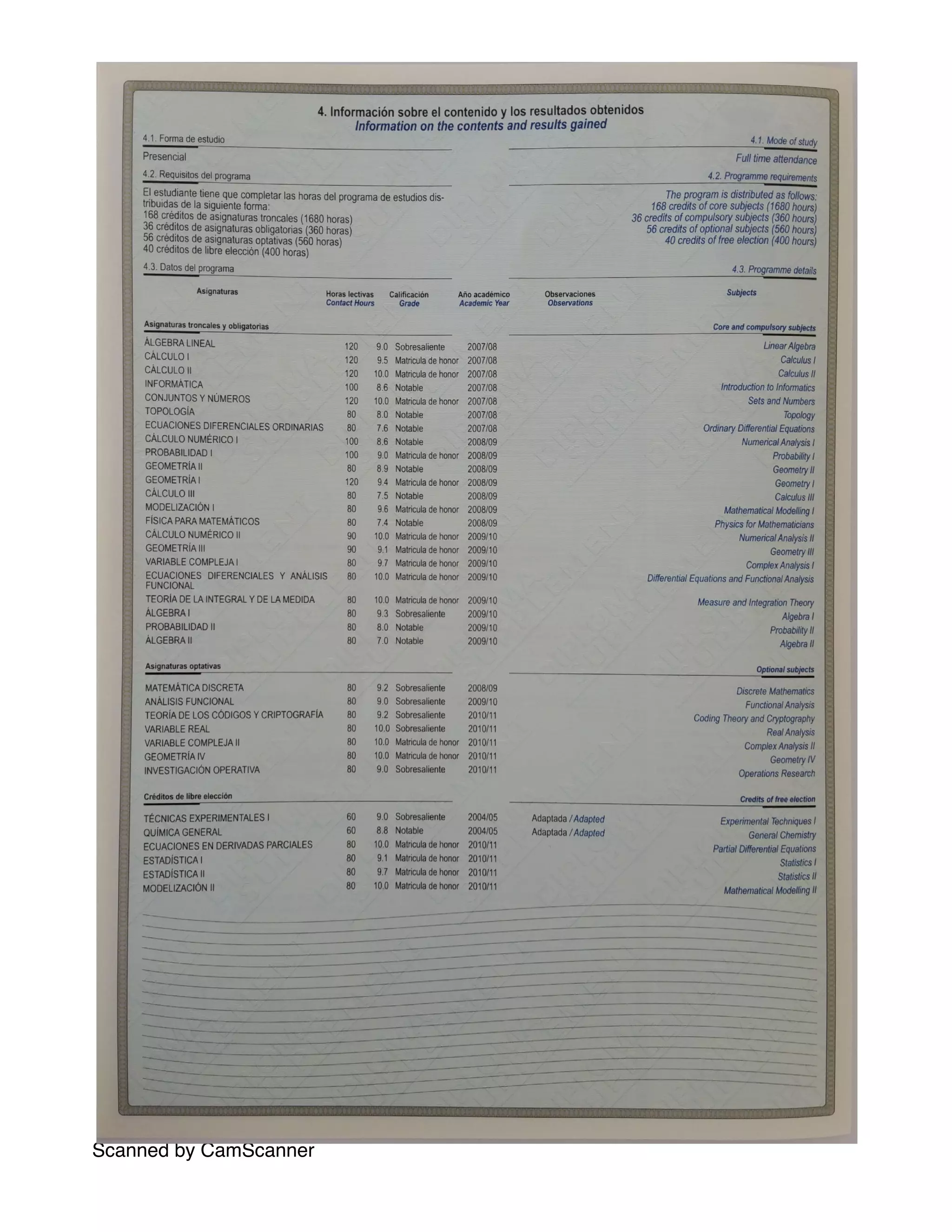 Bachelor_European_Transcript | PDF