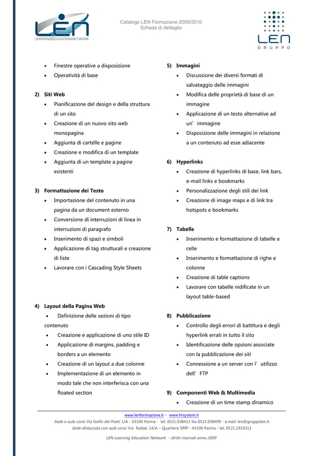Ms Office Sharepoint designer 2007 - Scheda corso LEN | PDF | Computing | Technology & Computing