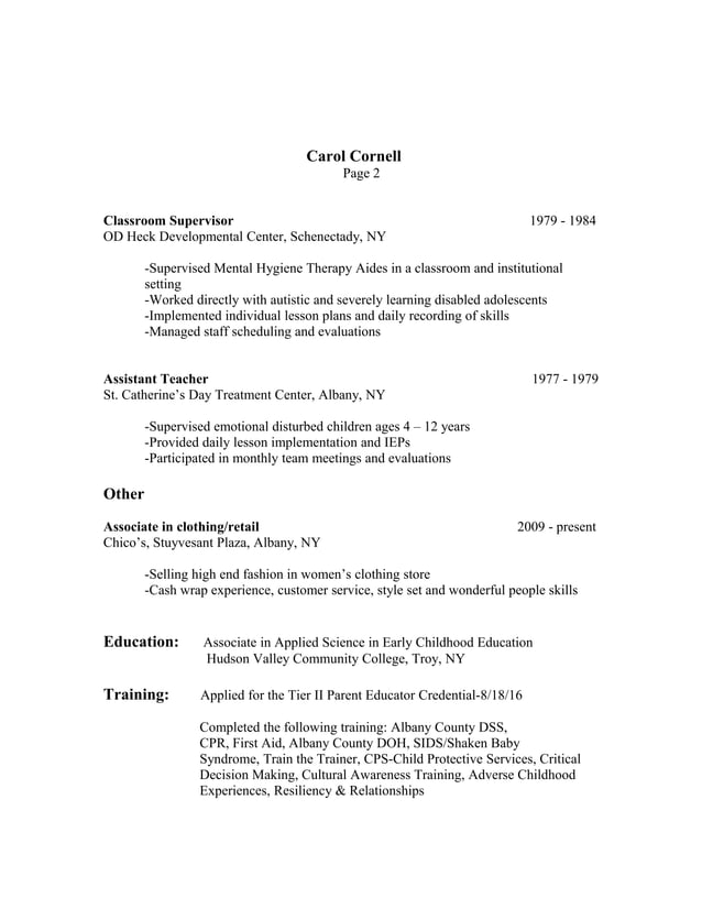 Carol Cornell Resume 062516 | DOC