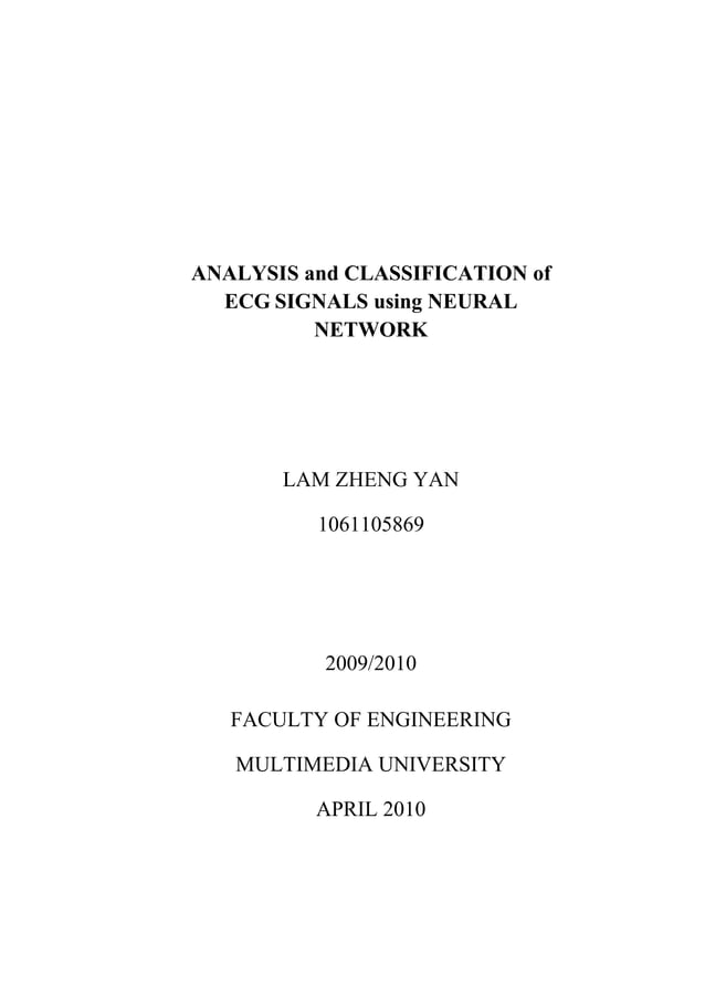 Analysis And Classification Of Ecg Signal Using Neural Network Pdf