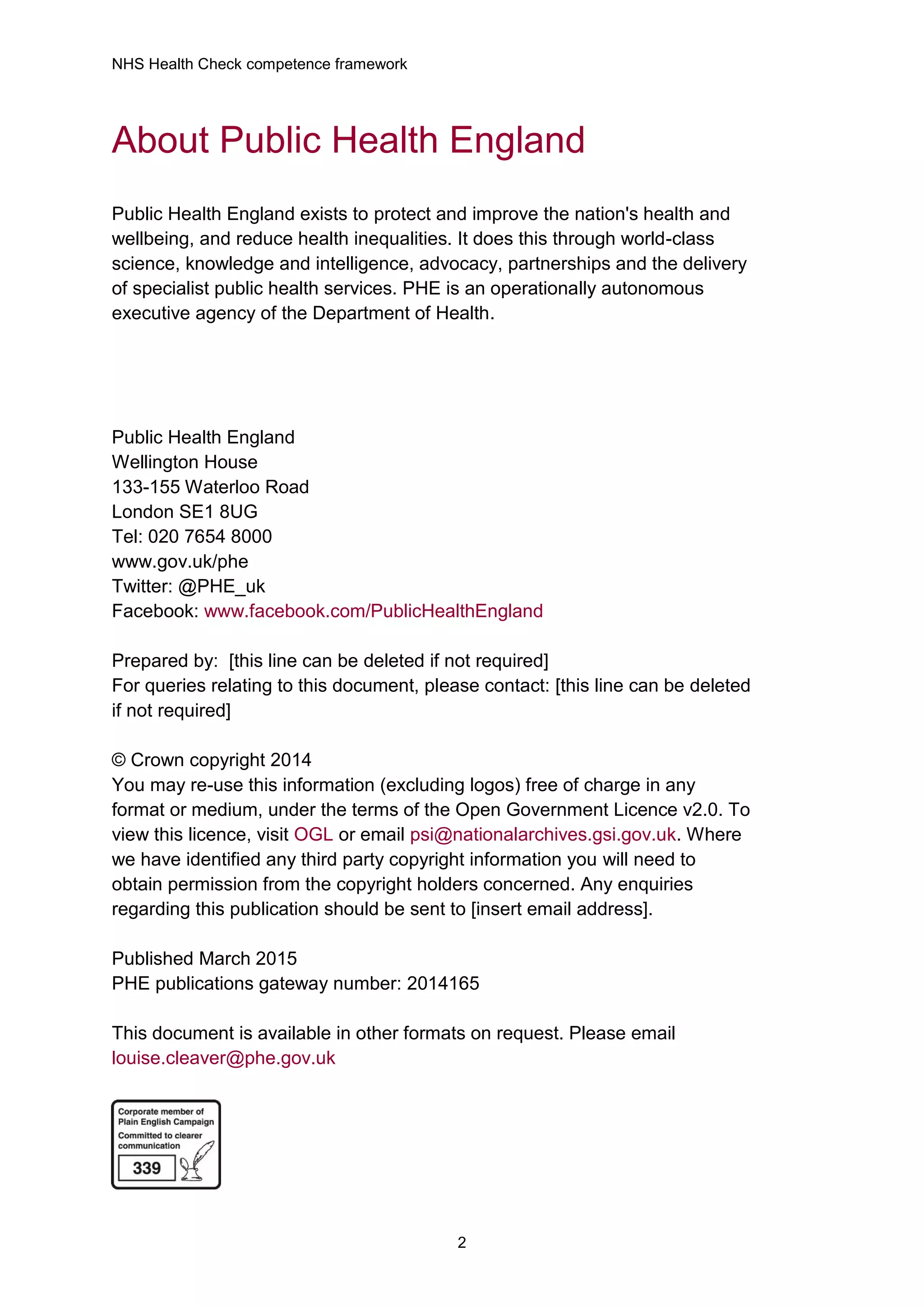 2015 03 26 NHS_Health_Check_Competence_Framework_FINALMarch 2015 (2) | PDF