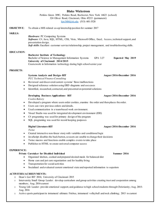 Blake Wickstrom Resume | DOCX