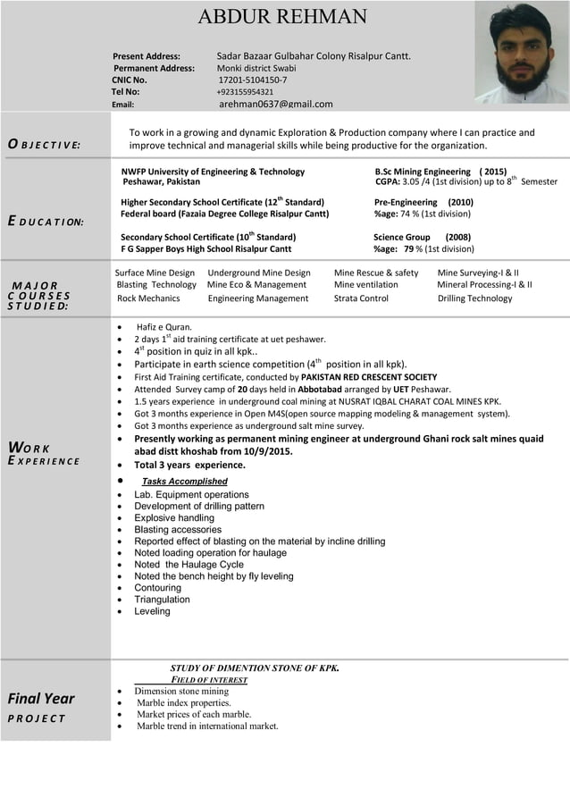 abdur rehman cv 2 | PDF