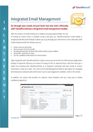 TalentRecruitCorp_Key Features_April2015 | PDF