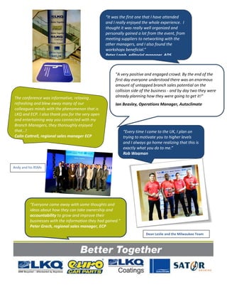 Better Together 2014 Branch Manager Sales Conference Newsletter | PDF ...
