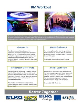 Better Together 2014 Branch Manager Sales Conference Newsletter | PDF ...