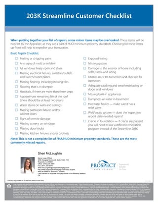 203K Streamline Checklist | PDF