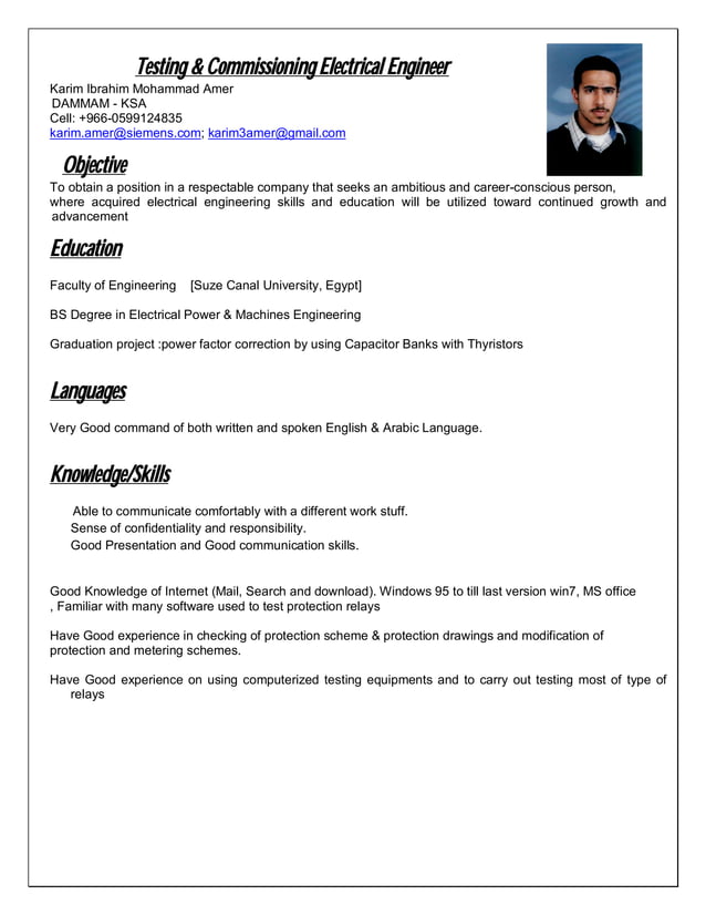 Elec Eng Karim CV | PDF