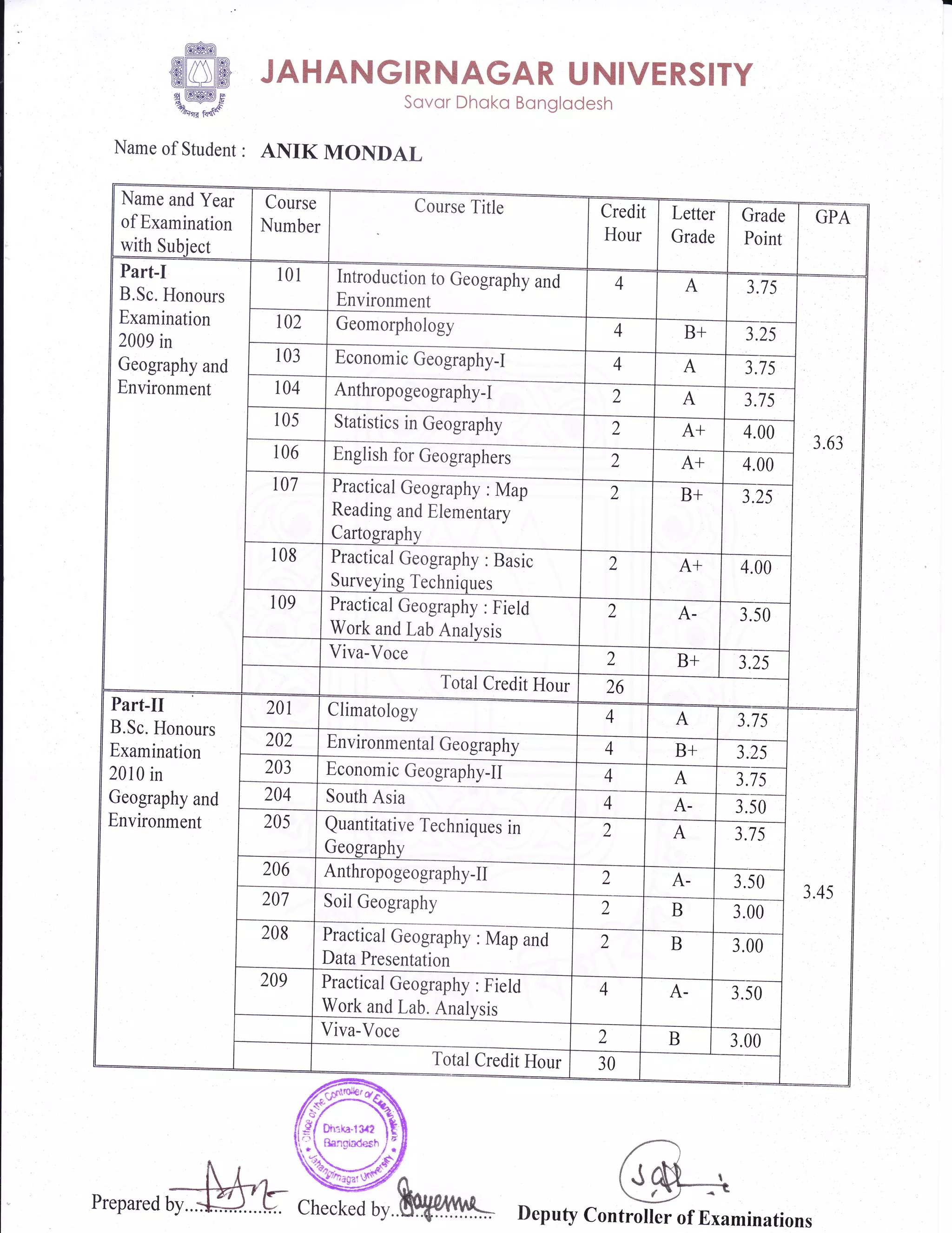 bsc trnscript 1 | PDF | Geography | Science
