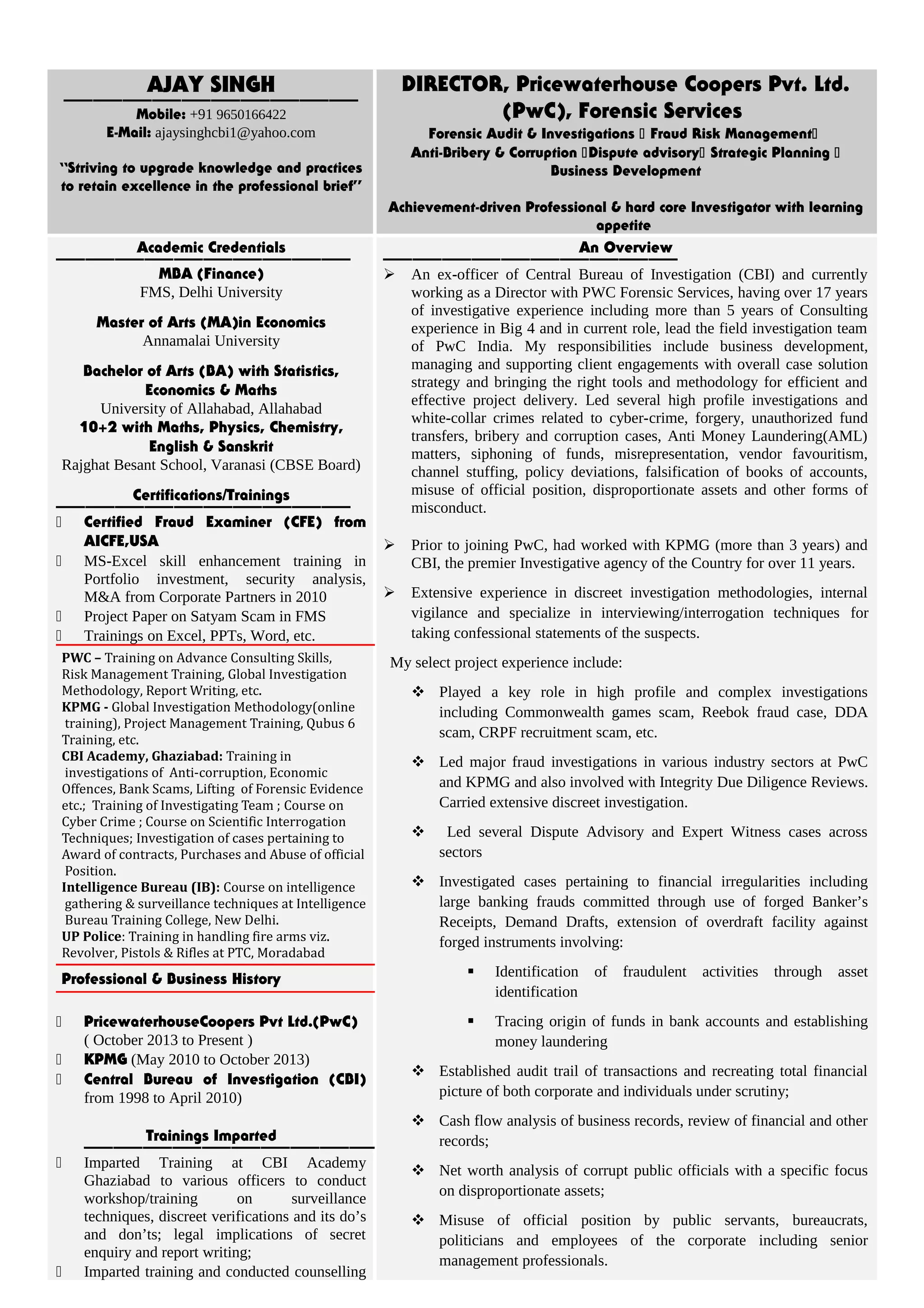 Ajay_CV_August 2015_Final | DOC