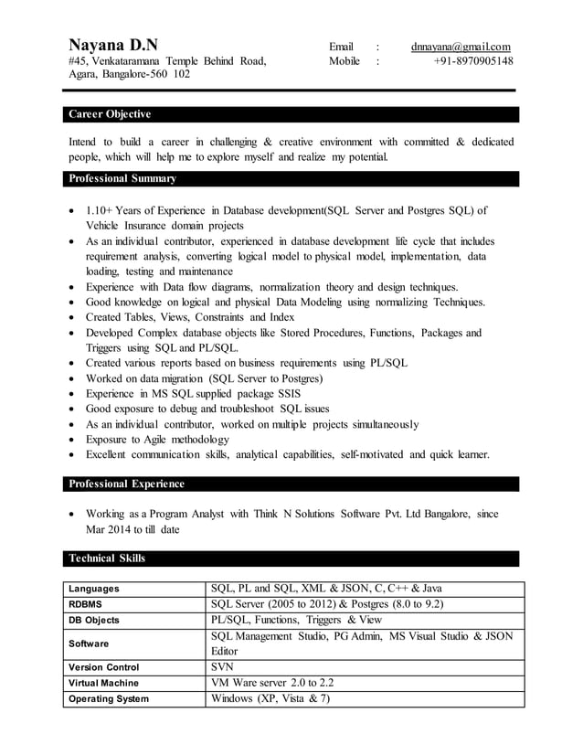 NAYANA RESUME | PDF