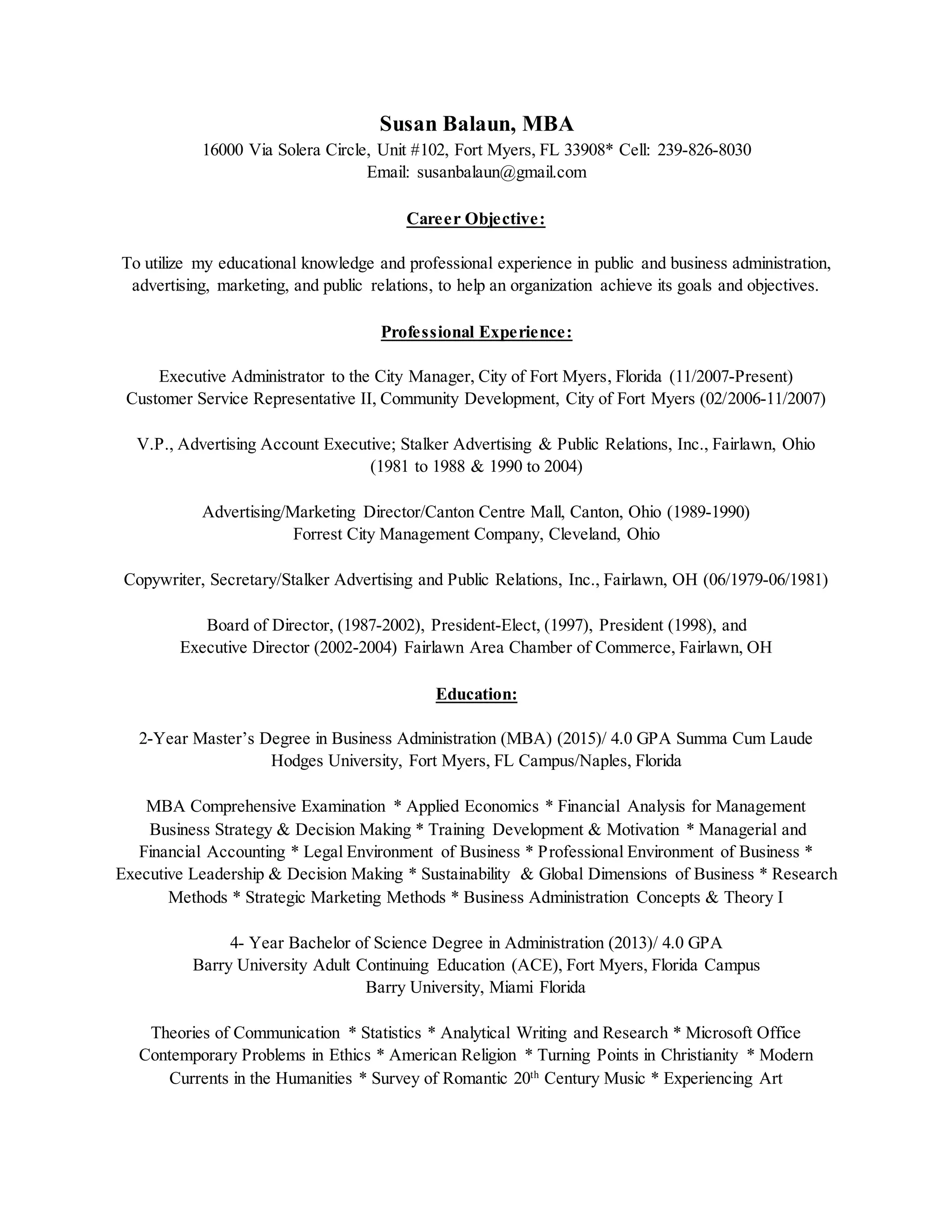 Susan Balaun's Resume-01-18-16 | DOCX