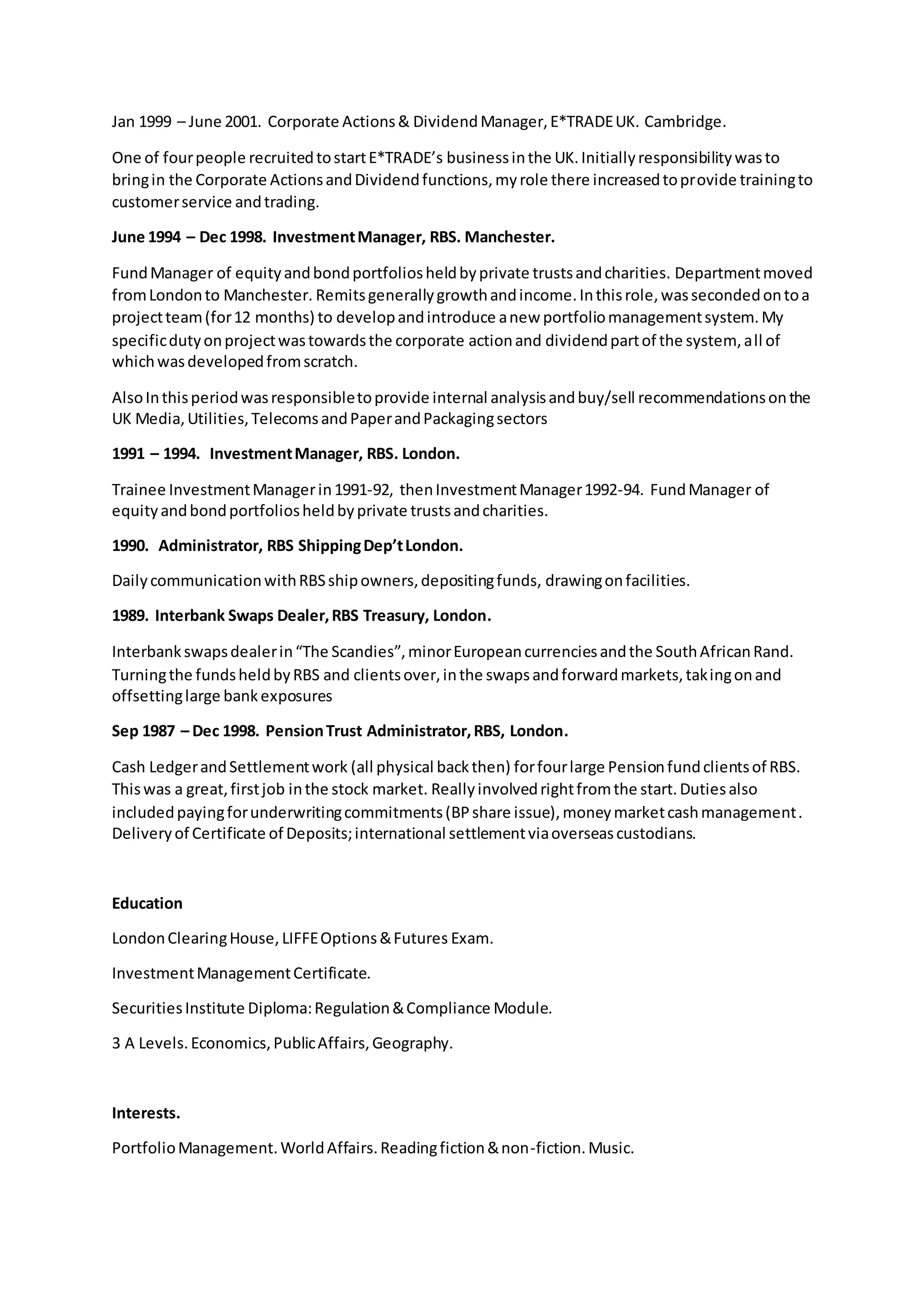 Gary Career CV | DOCX