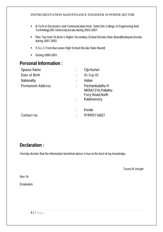 Teenu CV 16 | PDF | Free Download