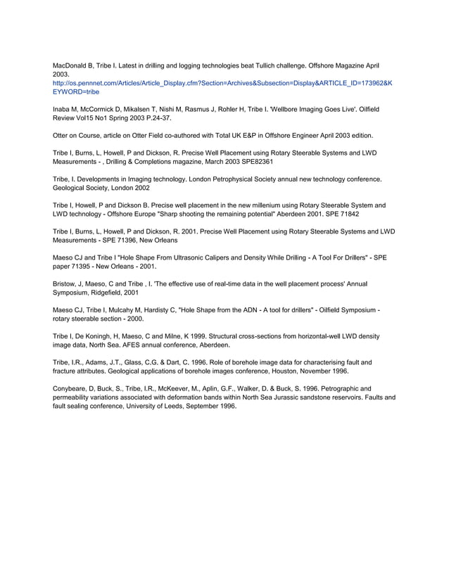 Ian Tribe Publications | PDF