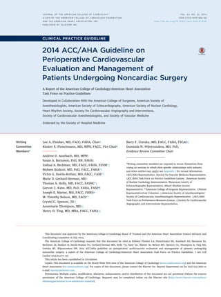 ACC guide line Cardiovascular risk assessment for non cardiac surgery2 ...