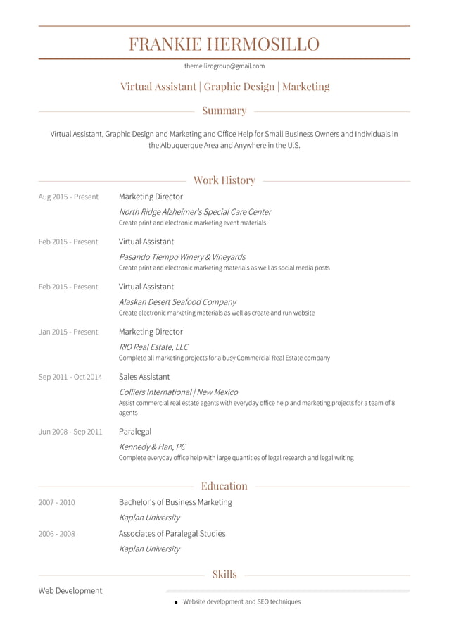 Virtual Assistant CV | PDF | Business | Business and Finance