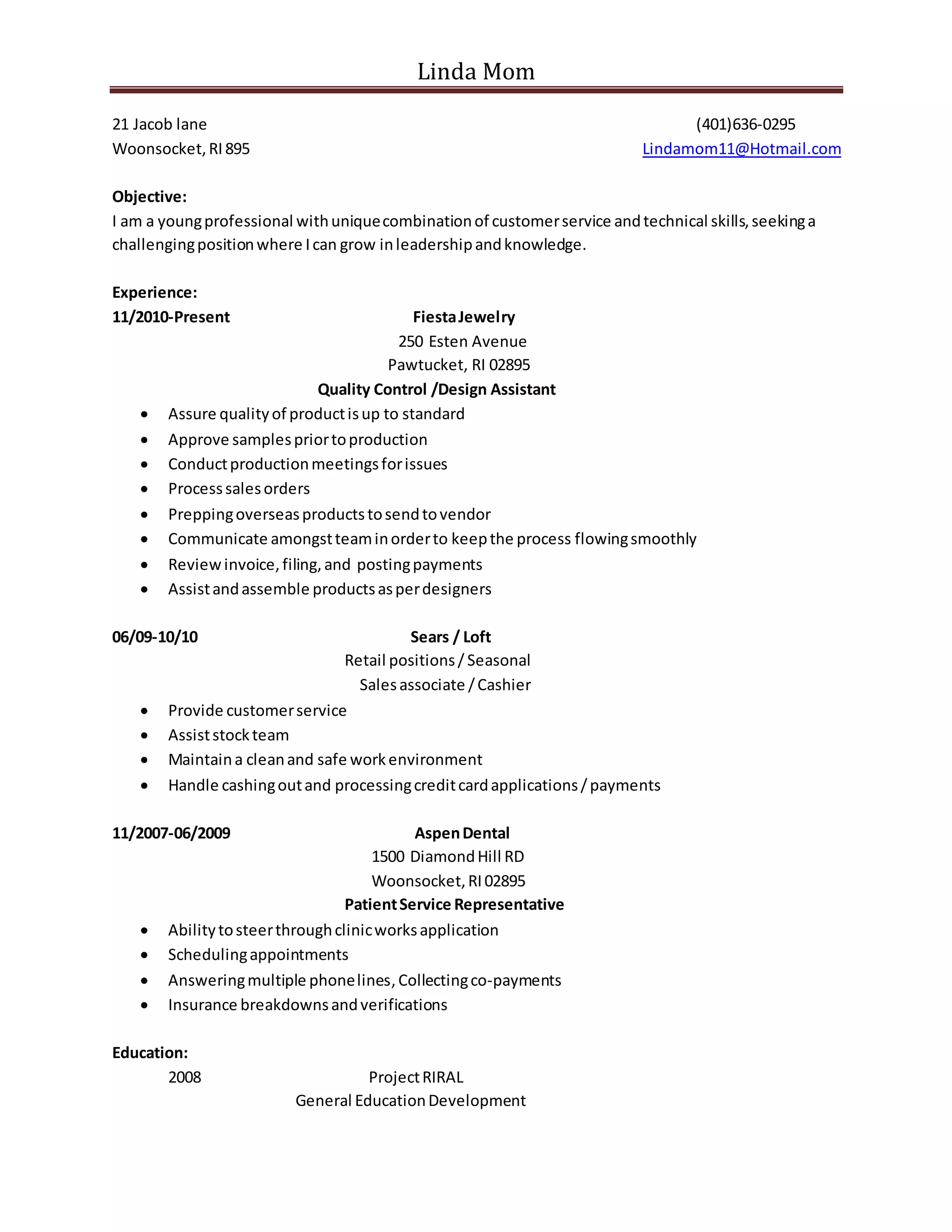 resume.docx1 | DOCX | Business | Business and Finance
