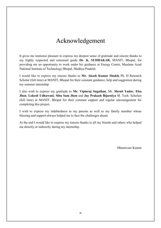 A Summer Internship report | PDF