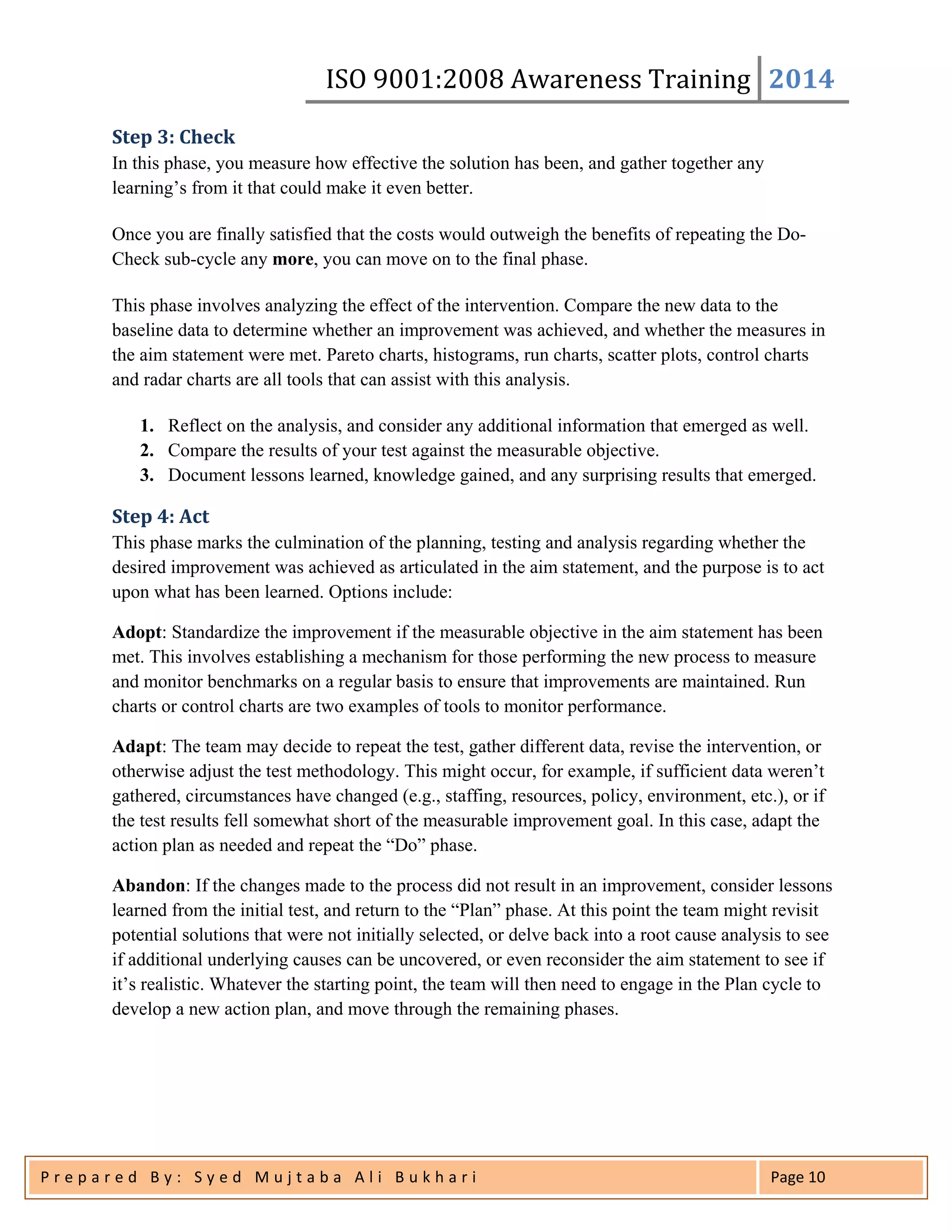 ISO 9001_2008 Awareness Training | PDF